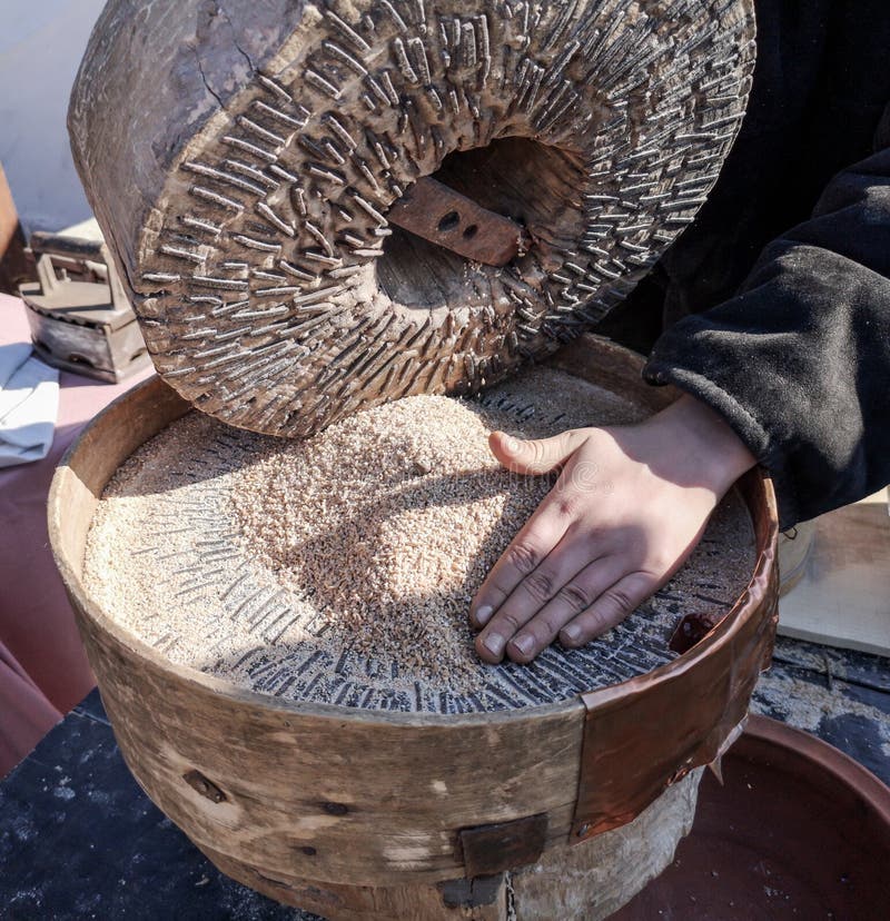 Stones for Grinding Grain Flour Stock Image - Image of grain, retro ...