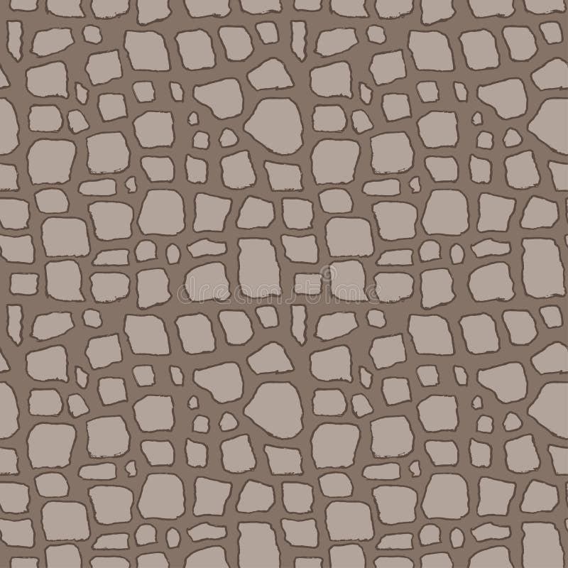 Stones Handdrawn Seamless Brown Pattern. Vector Illustration. Stock ...
