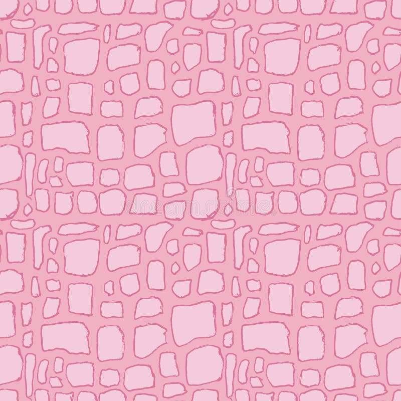 Stones Handdrawn Seamless Pink Pattern. Vector Illustration. Stock ...