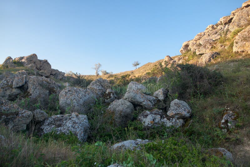 Stones that have fallen stock image. Image of place, mineral - 64497071