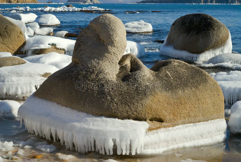 Stones and ice 1 stock image. Image of landscape, scene - 18457777