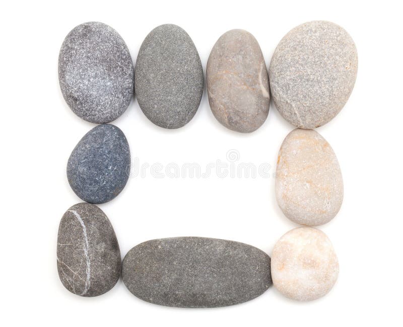 Stones Isolated on White Background Stock Photo - Image of group, frame ...