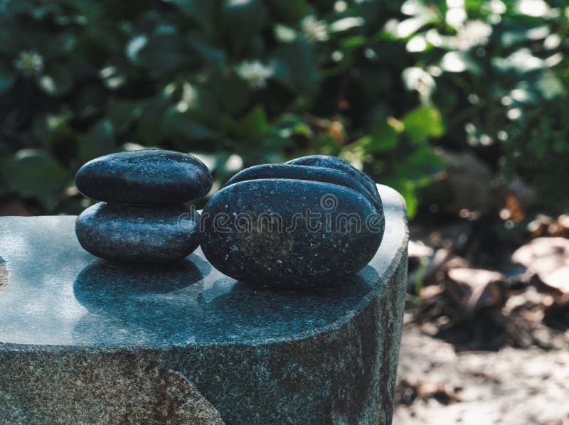 Stones in Japanese Garden stock photo. Image of stacked - 176728914