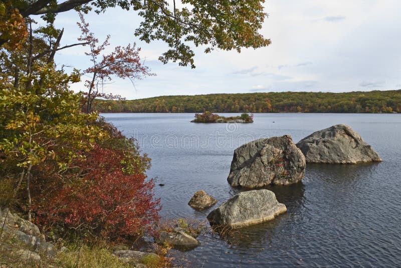 Stones in Lake stock image. Image of fall, forest, state - 16620095
