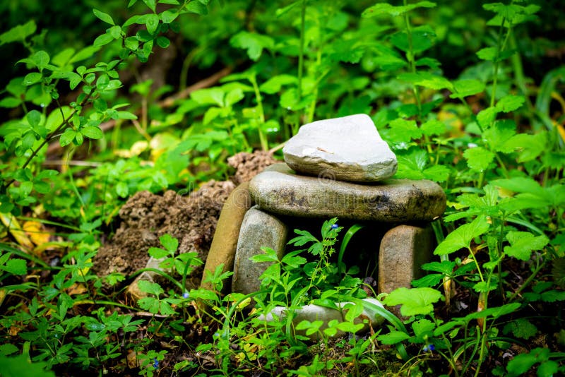 Stones Like As Magic Dolmen or Table-stone in Russian Mountain Forest ...