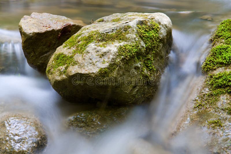 Stones in mountain stream stock image. Image of spring - 14459621