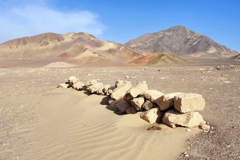 Stones on Nazca desert stock photo. Image of outdoor - 16852298