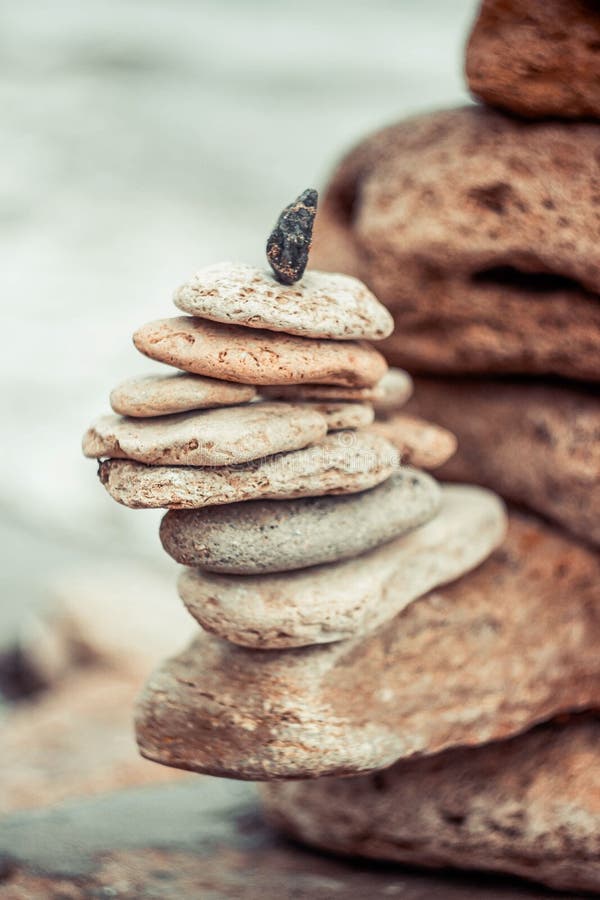 Stones near the sea stock image. Image of heap, blue - 111266931