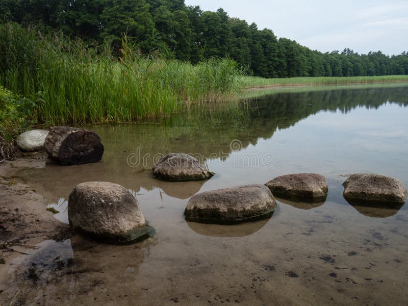 Stones Path Peaceful Pond Water Stock Photo - Image of abstract ...