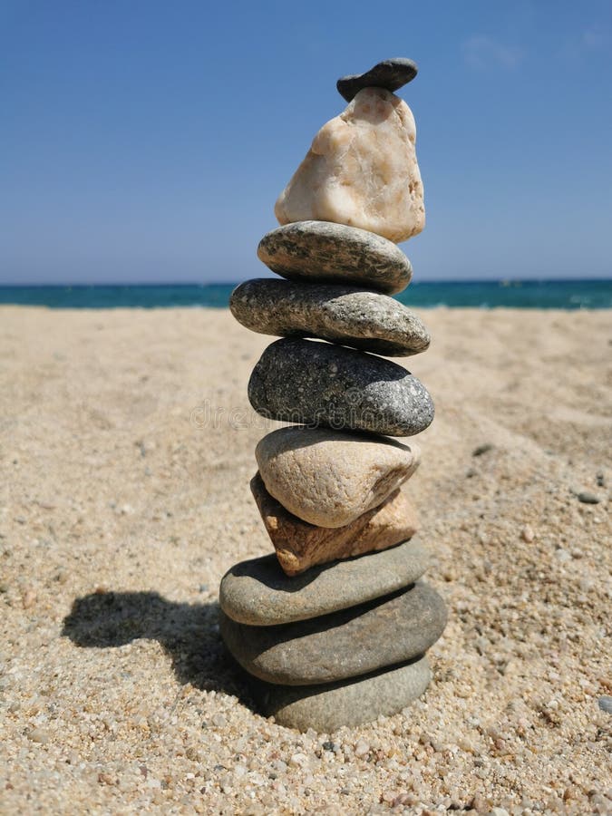 Stones are Piled on Top of Each Other To Show the Way Stock Photo ...