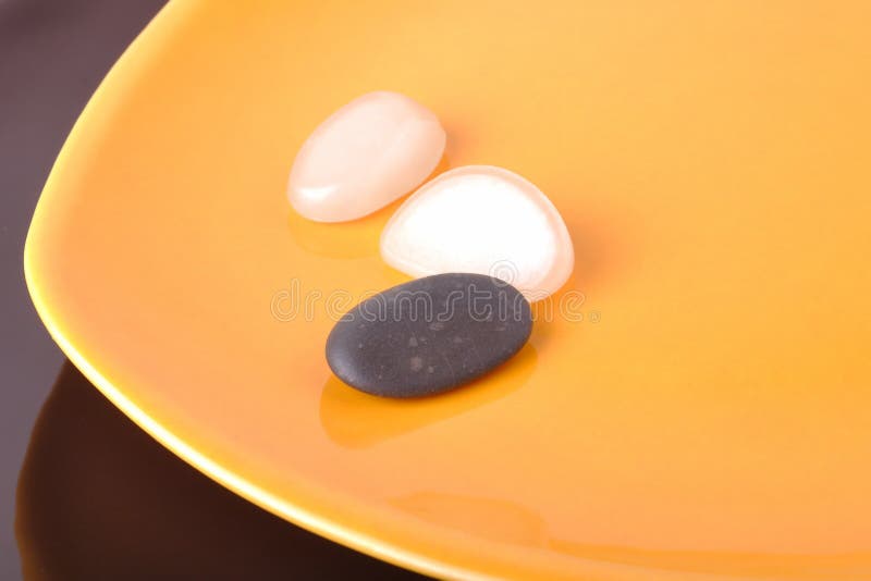 Stones on the plate stock photo. Image of brown, healing - 9203816