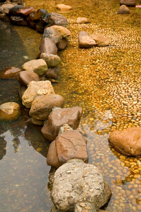 Stones at pond stock image. Image of water, yard, stack - 7071791