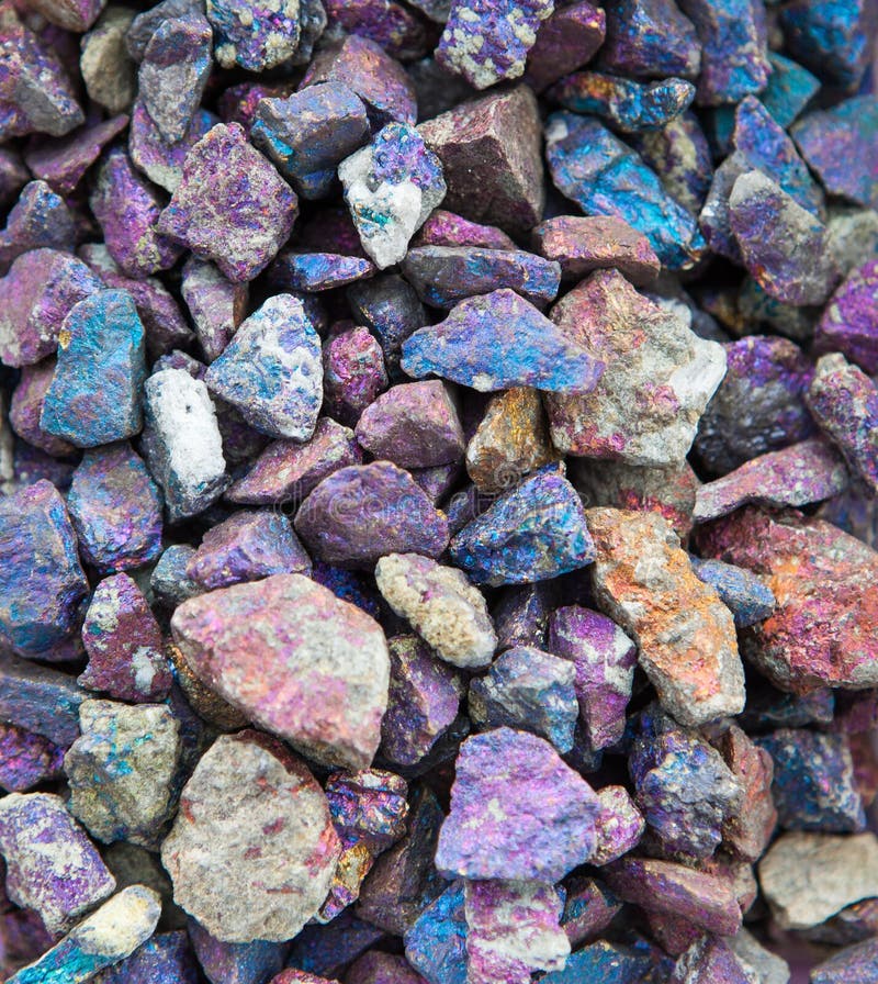 Stones of Purple Copper Ore Bornite Stock Image - Image of rock, nature ...