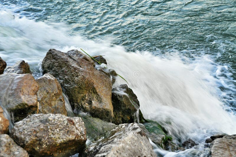 Stones among Rapid Water Flow Stock Photo - Image of cascade, level ...