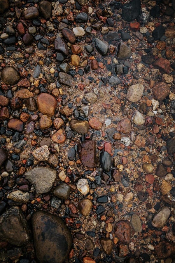 Stones on the river shore stock photo. Image of sand - 255379654