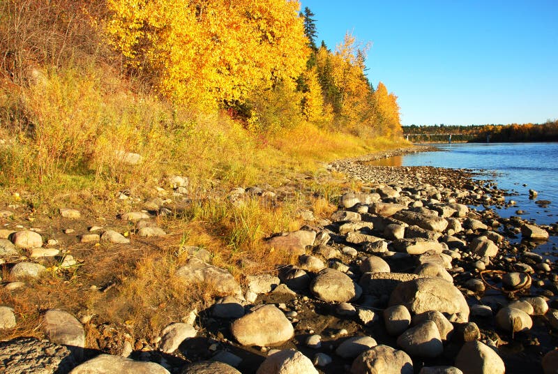Stones on River Valley stock photo. Image of edmonton - 7414856