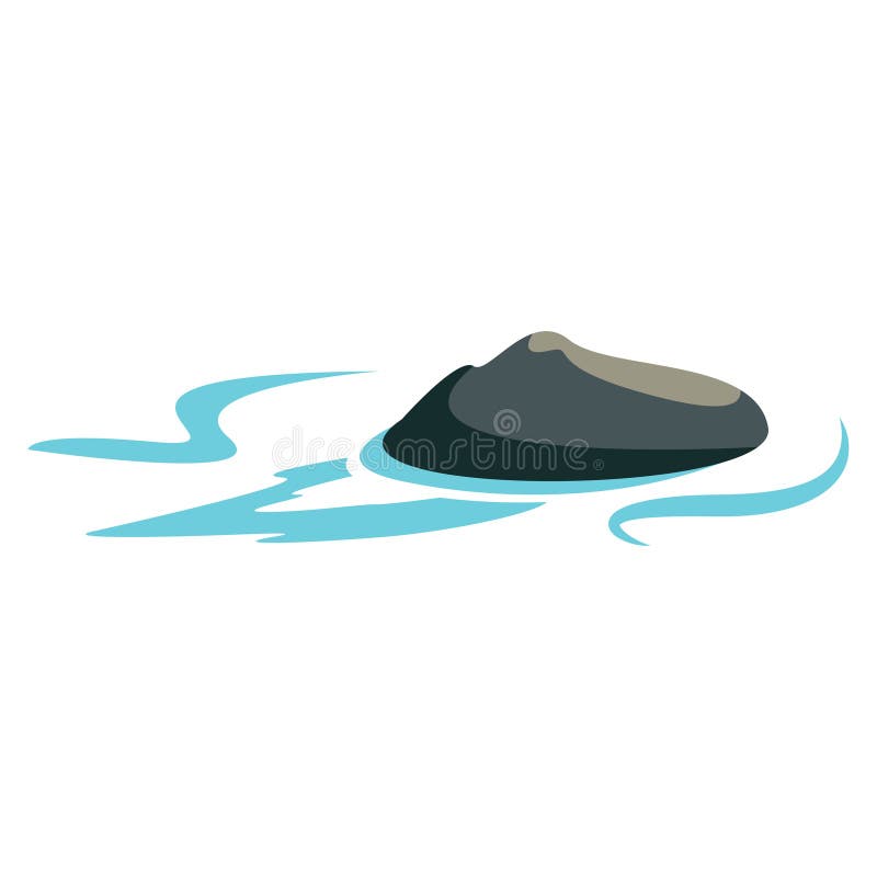 Stones in the River Vector Illustration Element Design Stock Vector ...