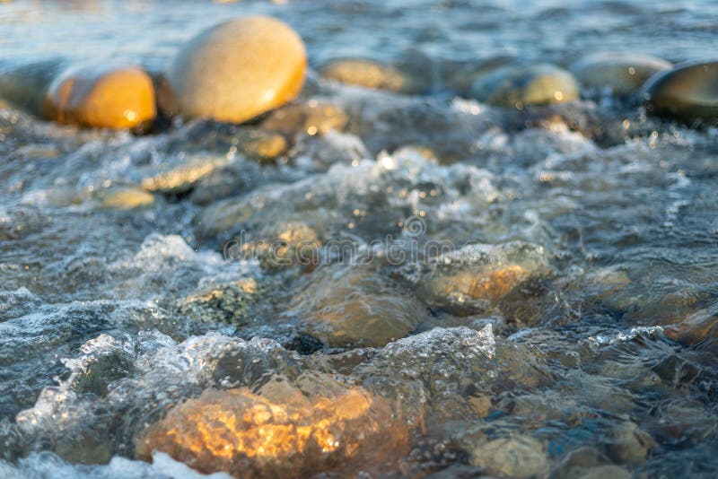 A Stones in the Running Water of a River Stock Image - Image of ...