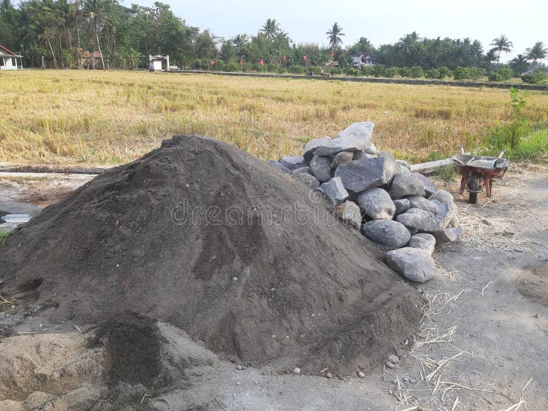 Stones and Sand on the Edge of Rice Fields that Have Been Picked To ...
