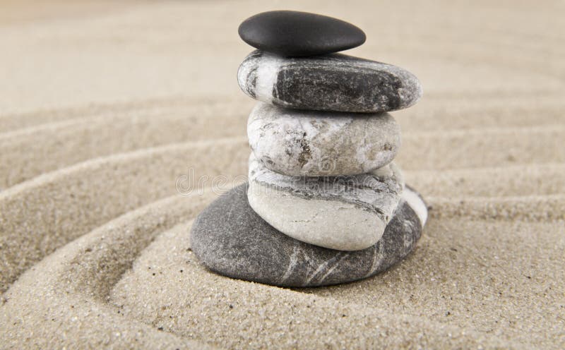 Stones on Sand for Relaxation As Background Stock Photo - Image of ...