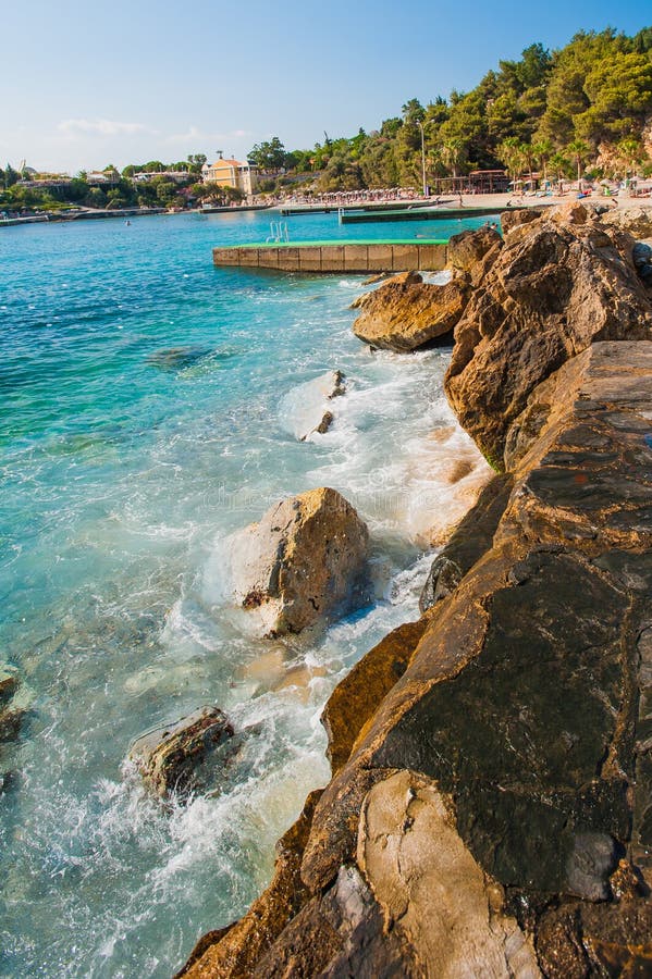 Stones on the Sea Near the Beach Stock Photo - Image of female ...