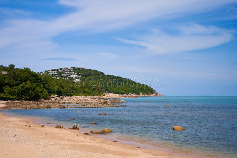 Stones in the Sea on a Sandy Shore. Perfect Deserted Beach Stock Photo ...