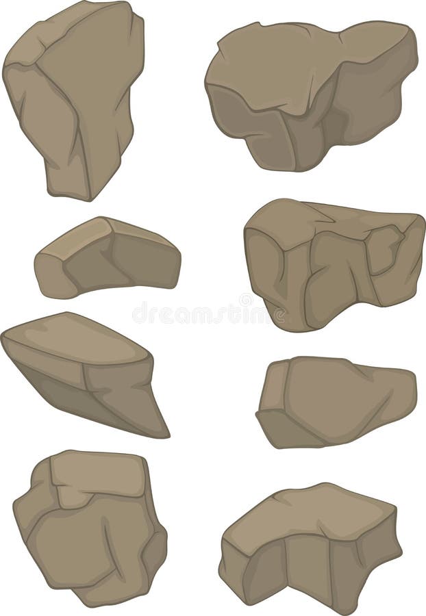 Stones Set cartoon stock vector. Illustration of broken - 35703028