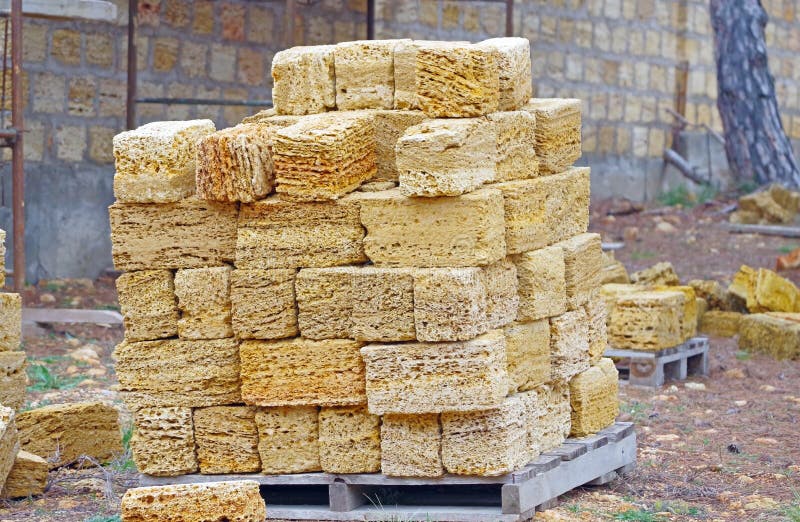 Stones from Shell Rock Material Stock Image - Image of built ...