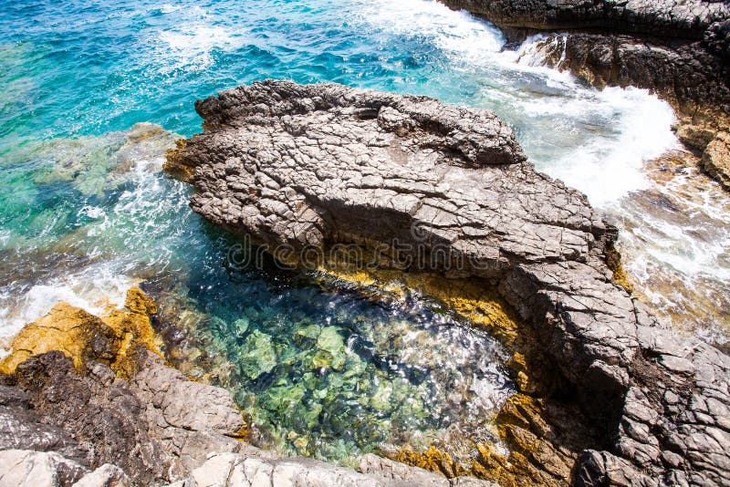 Stones on the Shore of the Adriatic Sea Stock Photo - Image of easy ...