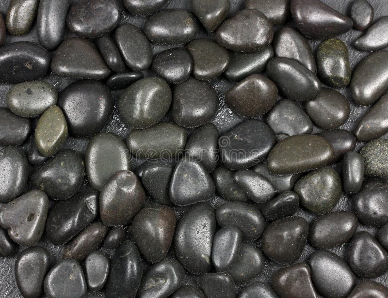 Stones on Slate with Water Drops. Stock Photo - Image of curative ...