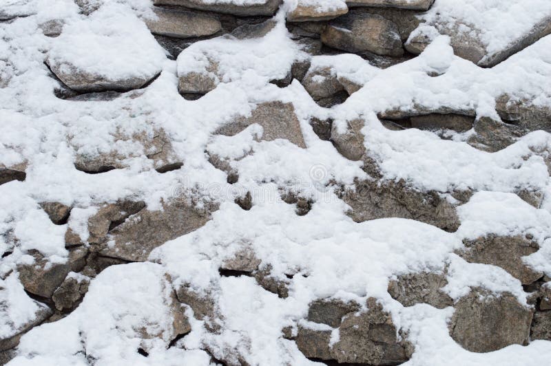 Stones with Snow Winter Background Stock Image - Image of white, cold ...