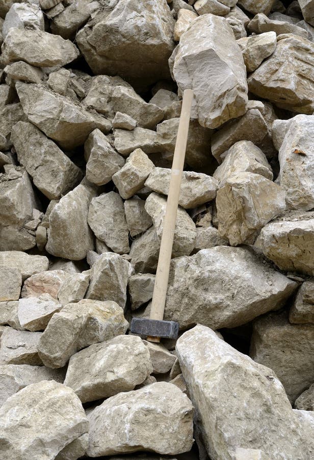 Stones stack with hammer stock photo. Image of robust - 49103578