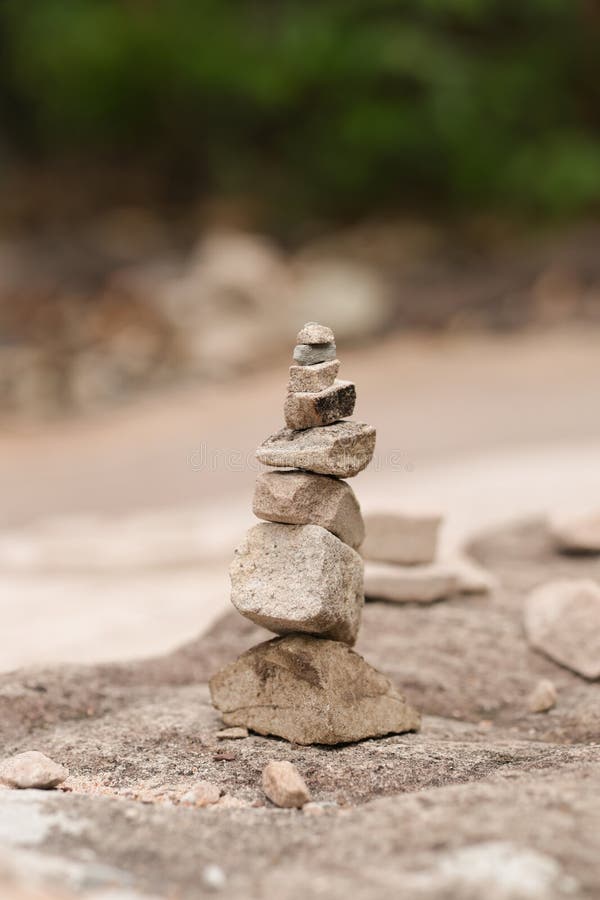 Stones Stacked High with Blurred Background. Rocks Stacked High in ...