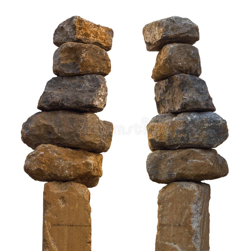 Stones stacked on a pole. stock photo. Image of meditation - 69495302