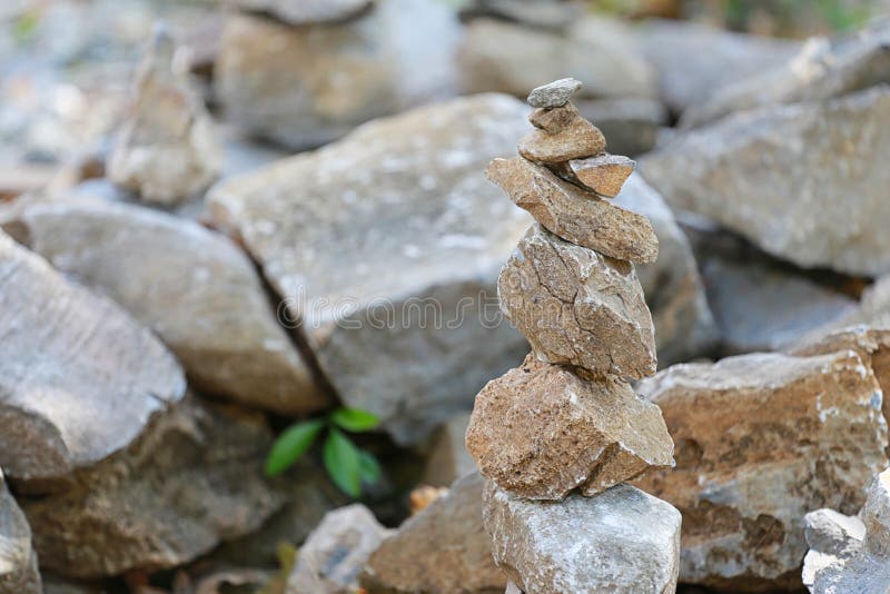 Stones Stacked of Pyramid Shaped. Stock Image - Image of shui, stones ...