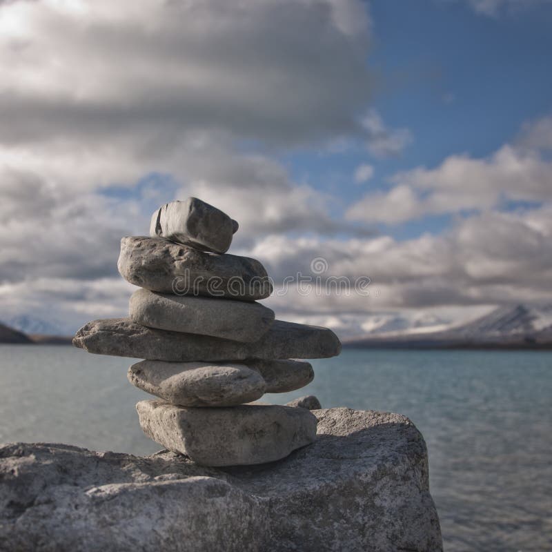Stones Stacked - Symbol of Good Luck Stock Image - Image of auto, alps ...