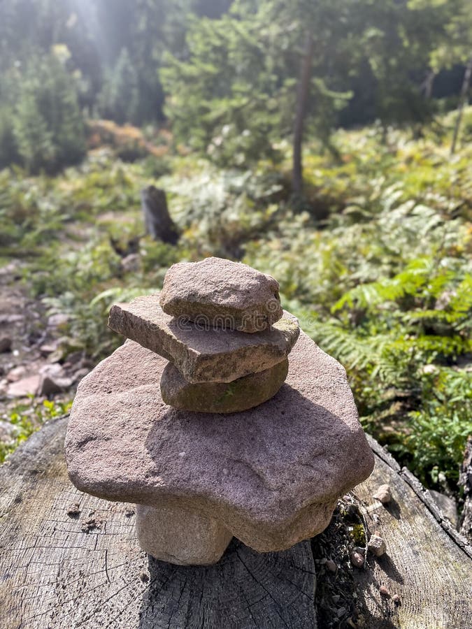 Stones Stacked on Top of Each Other - Axis Exercise in Black Forest ...