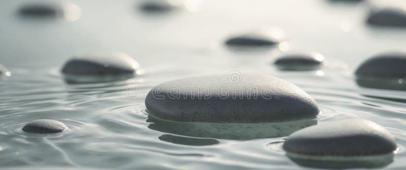 Stones in Still Water for Relaxation and Meditation. Stock Image ...