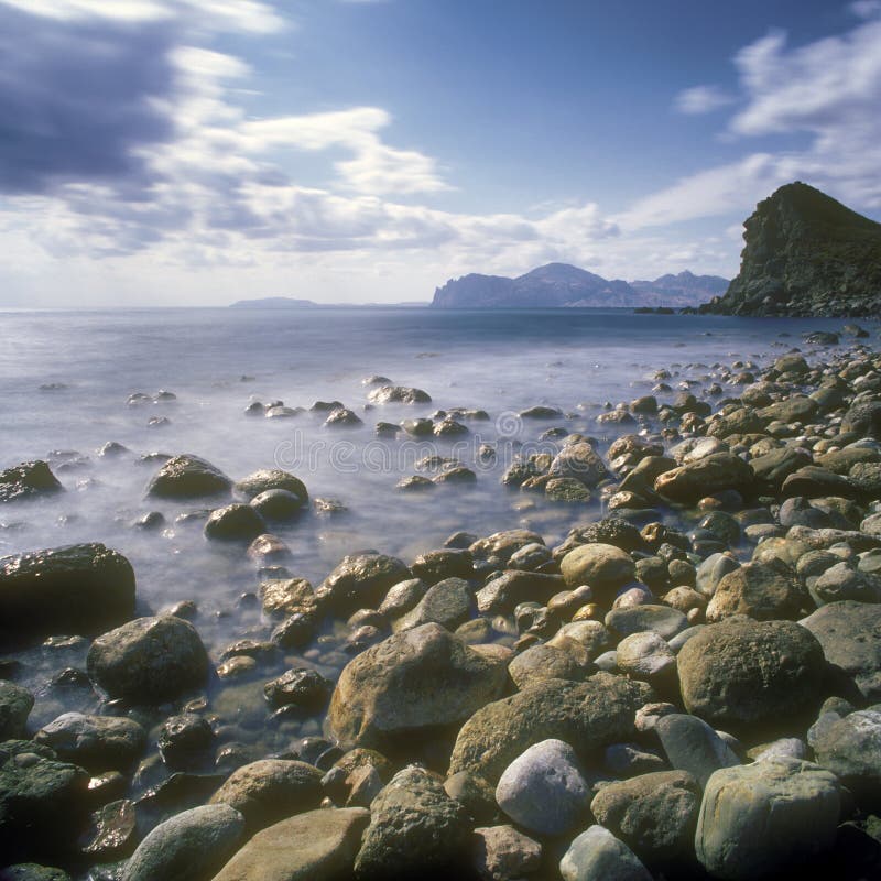 Stones in the surf. stock image. Image of square, tide - 21700073