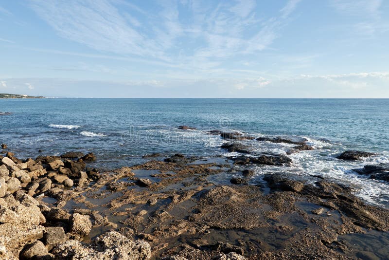 Stones in the Surf of the Mediterranean Sea Stock Photo - Image of ...