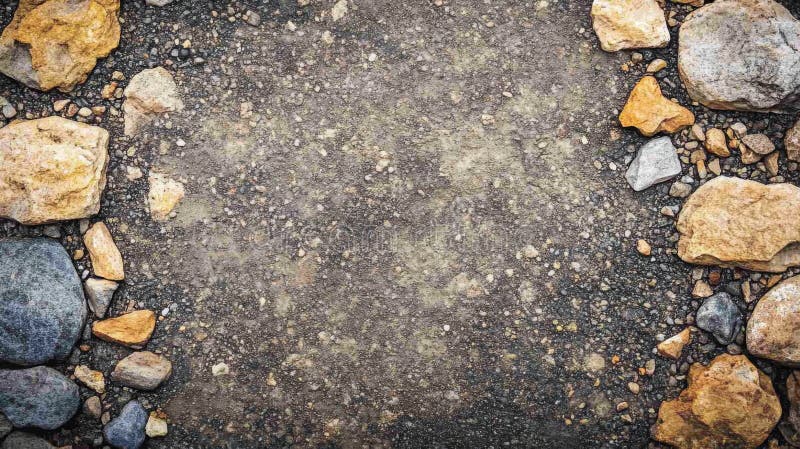 Stones Surround Dark Ground Creating a Natural Frame Stock Illustration ...
