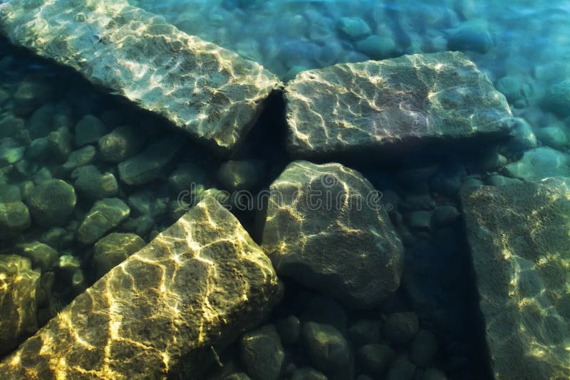 Stones under water stock image. Image of horizontal, rock - 28993069