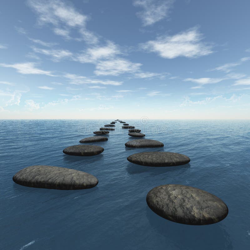 A row of stones in water stock image. Image of scene, background - 6134185