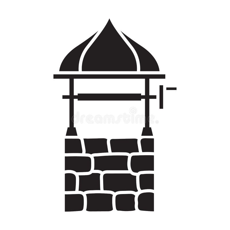 Stones Well Vector Icon.Flat Vector Icon Isolated on White Background ...