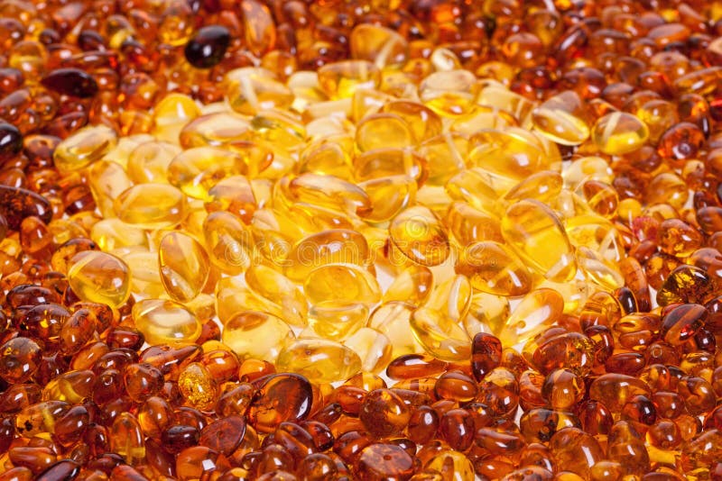 Stones of Yellow and Dark Yellow Amber. Stock Image - Image of color ...