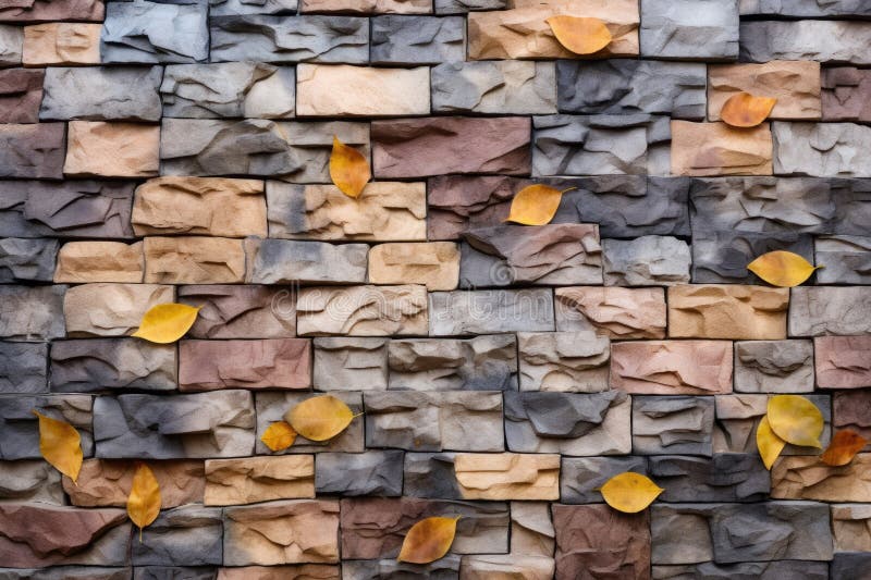 Stonewall Brick Pattern in Earth Tones Stock Photo - Image of ...