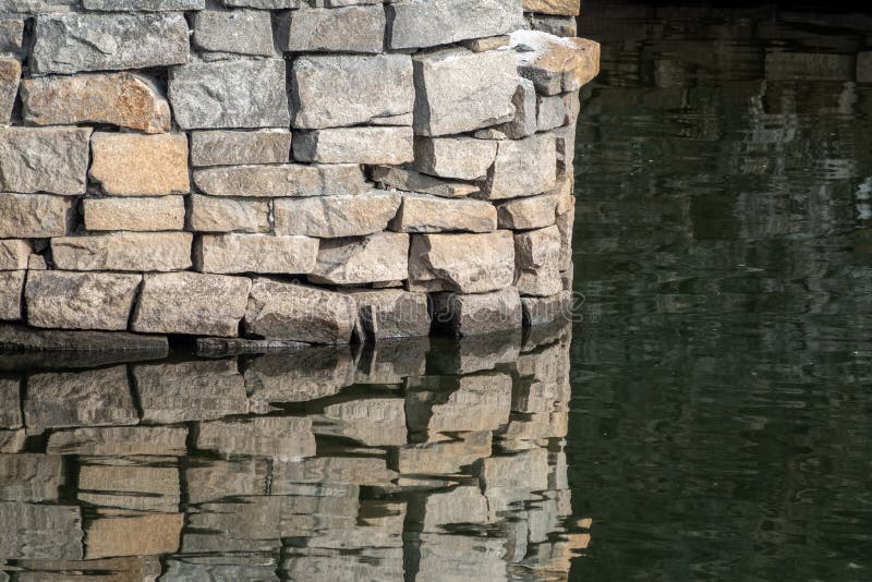 Stonework of a Bridge Pylon of a 19th Century Brick Bridge Stock Image ...
