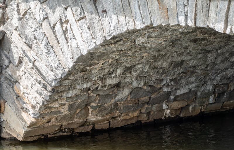 Stonework Of A Bridge Pylon Of A 19th Century Brick Bridge Stock Image ...
