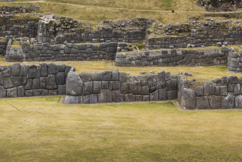 Stonework of the Walls of Sacsayhuaman, in Cusco, Peru Stock Image ...