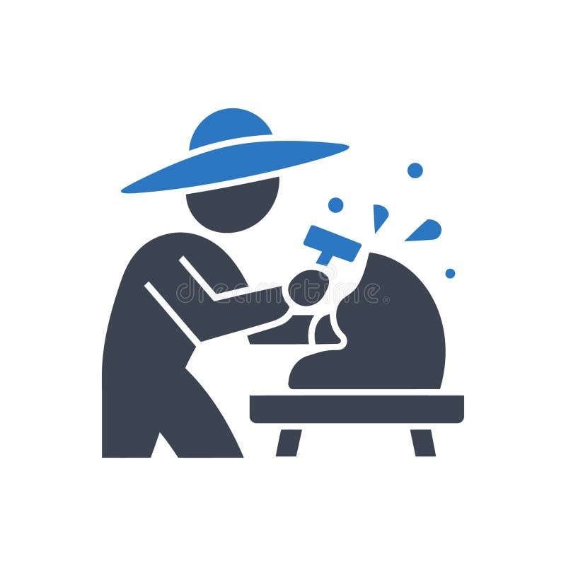 Stoneworker Sculptor Artisan Icon Stock Vector - Illustration of ...